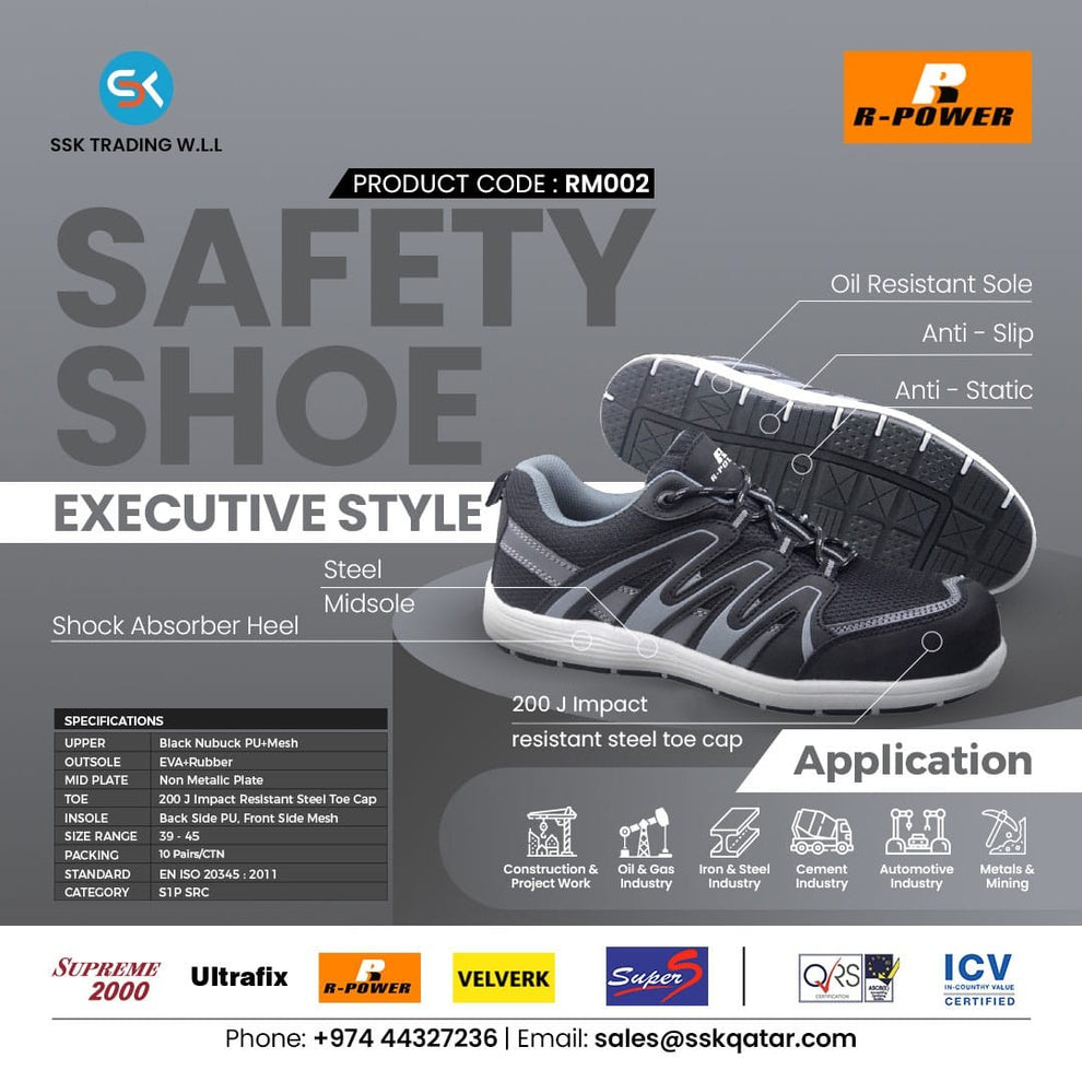 R-Power Safety Shoe RM002 – SSK TRADING WLL