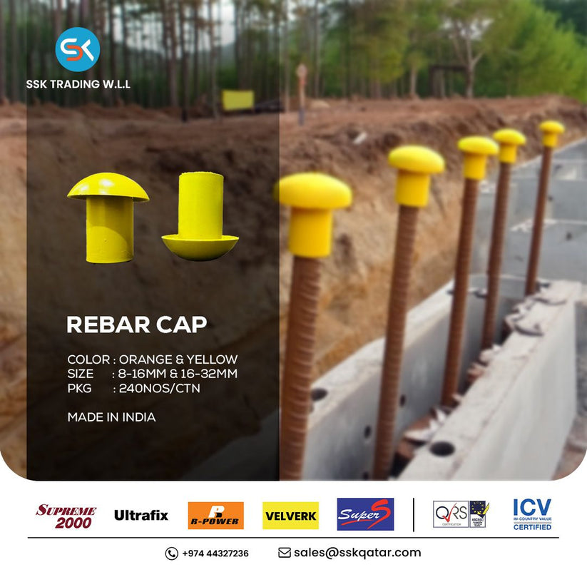 Rebar Cap 16mm–32mm | Construction Safety Caps Qatar – SSK TRADING WLL